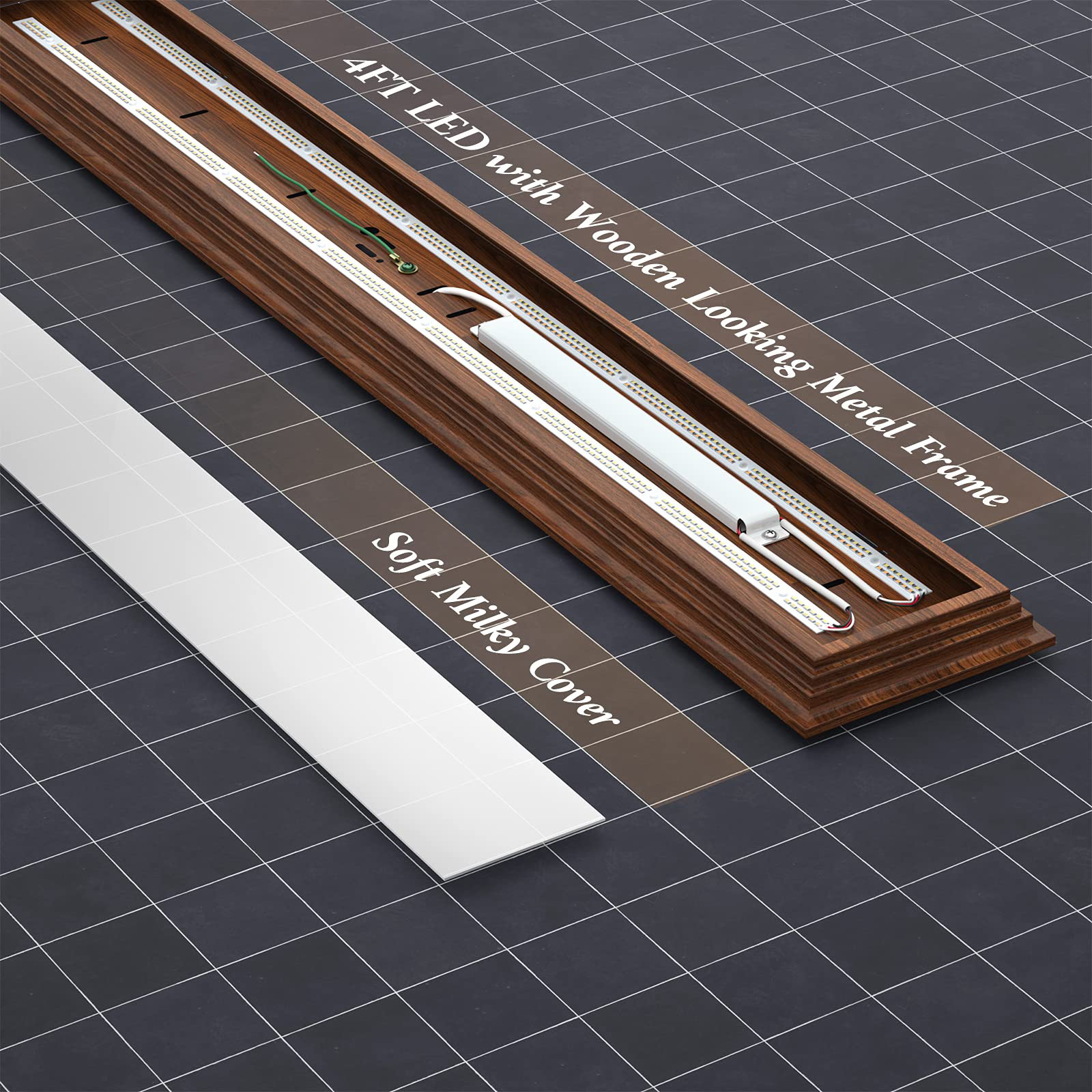 HD FLOORING, INC. LED Light Fixture, 48 Ceiling LED Wraparound With ...