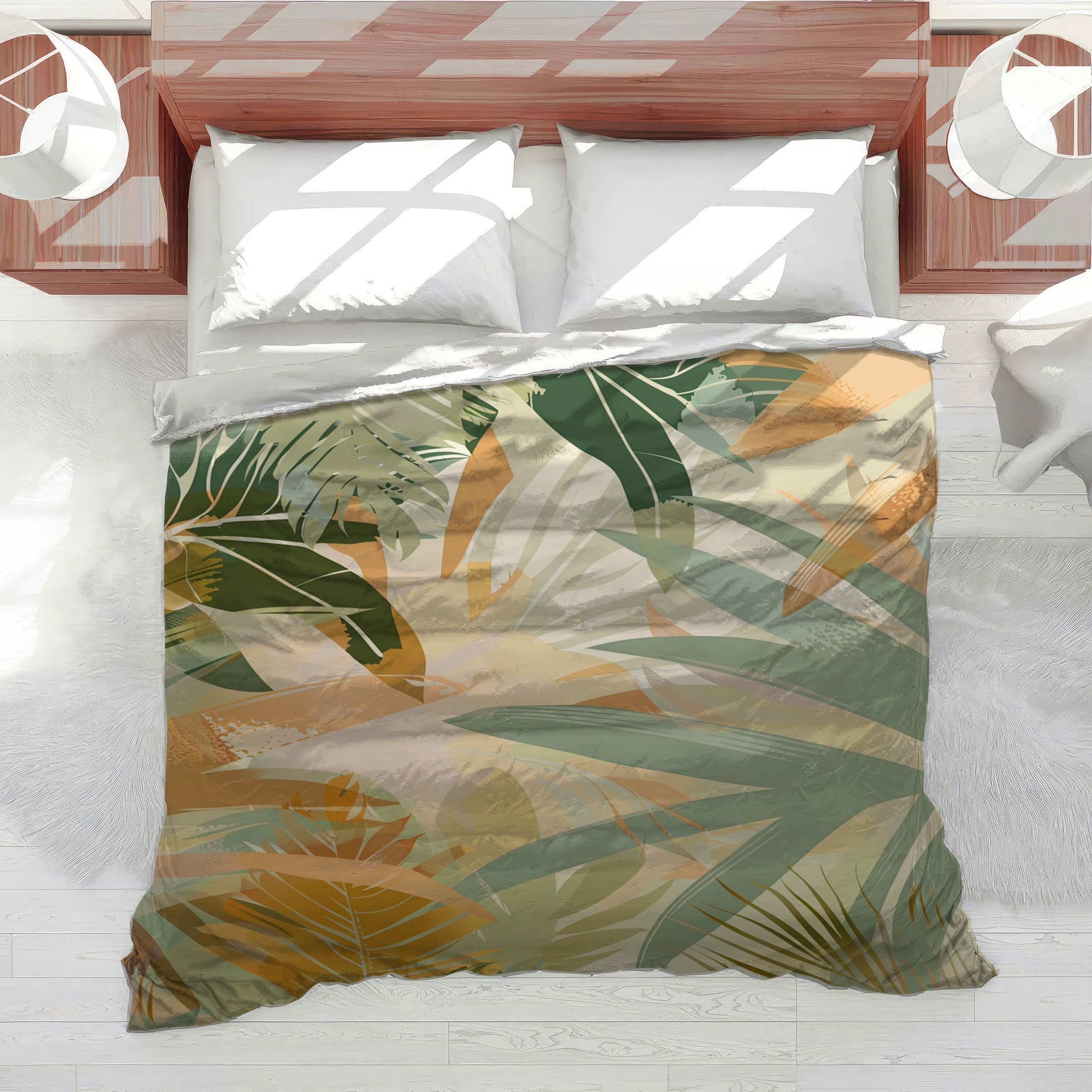 VisionDecor Leaves Bedding Nature Comforter Tropical | Wayfair