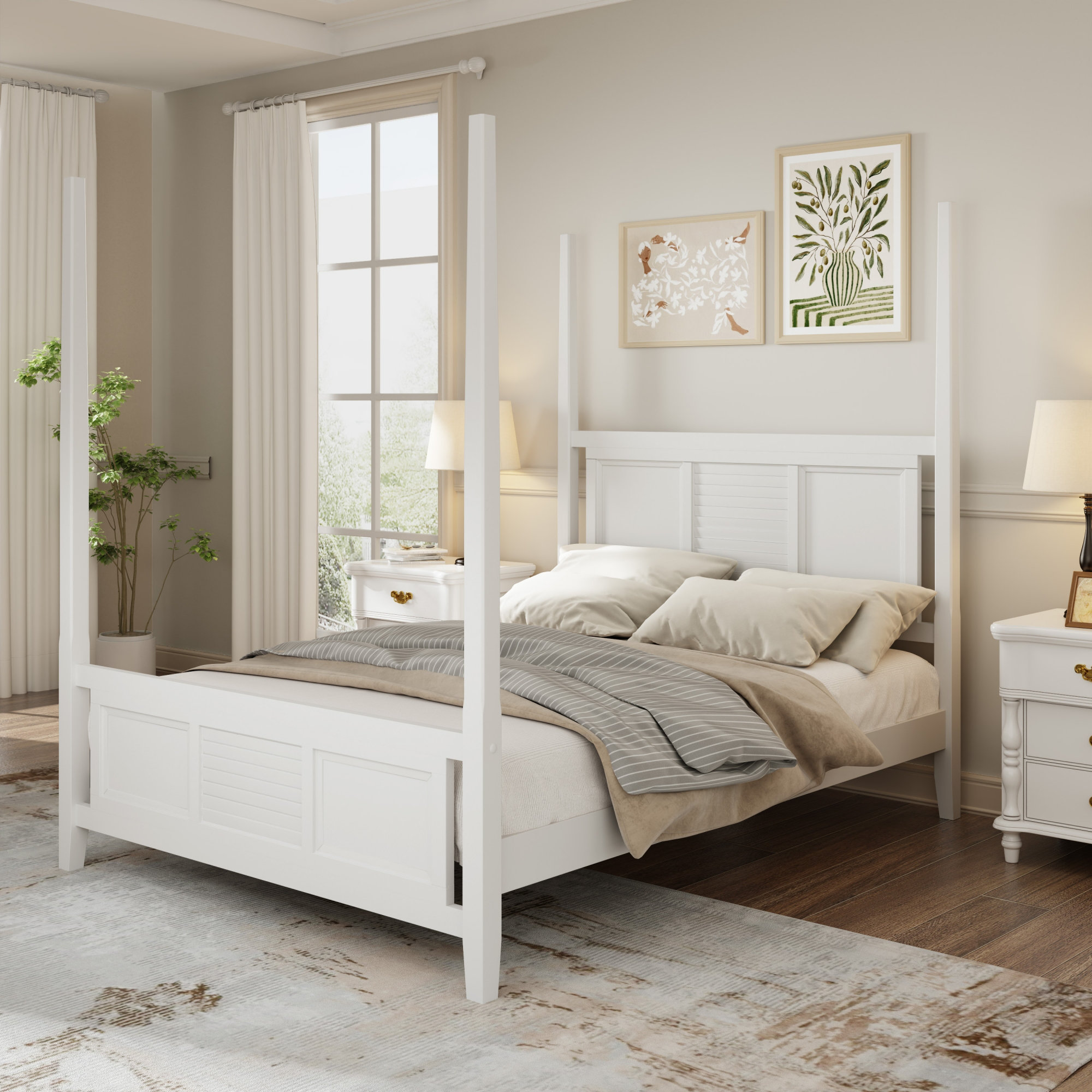 Red Barrel Studio® Traditional Solid Wood Four Poster Bed | Wayfair