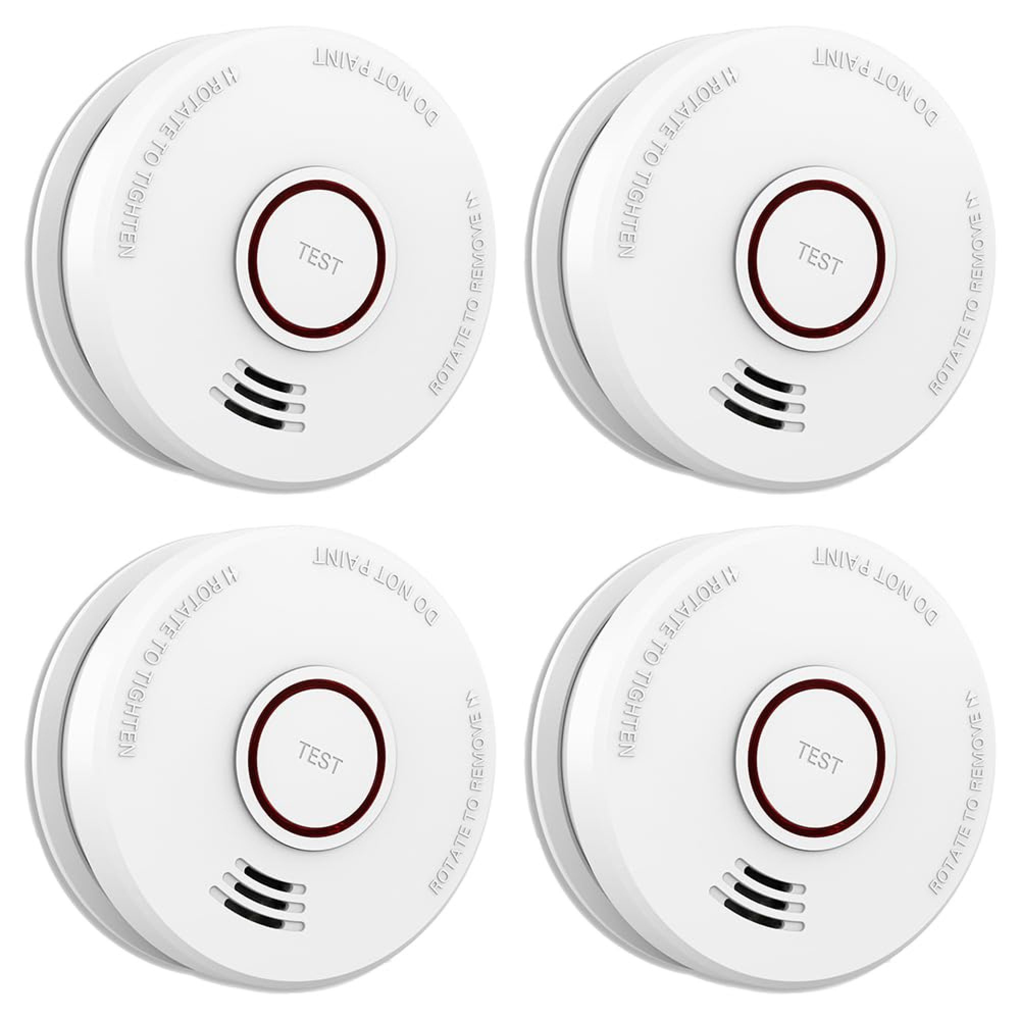 TAIZHOUGUANGRUI 4 Pack Smoke Detector Fire Alarms Photoelectric Sensor ...