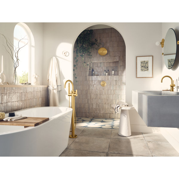 Moen Cia One Handle Freestanding Floor Mount Tub Filler with Handshower ...