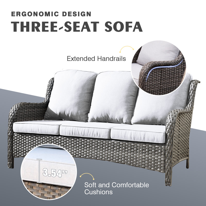 Ebern Designs Klodjana 7 - Person Outdoor Seating Group with Cushions ...