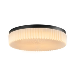 35W LED Integrated Flush Mount Ceiling Light, Matte Black, Frosted ...