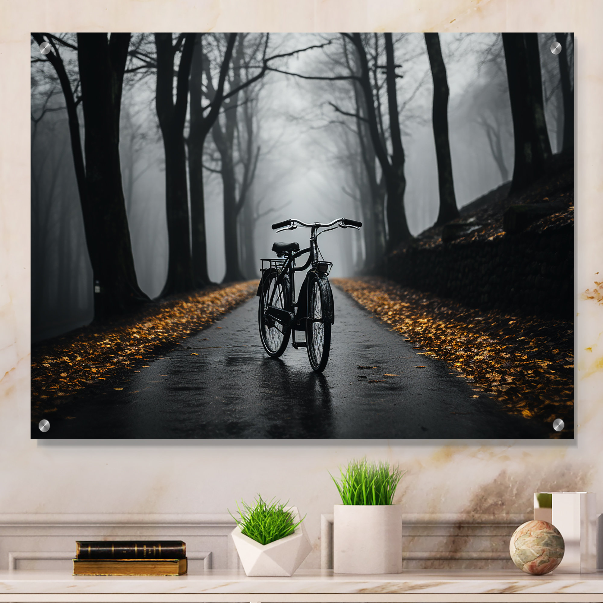 Millwood Pines Bicycle Pedaling Into The - Bicycle Acrylic Wall Art For ...
