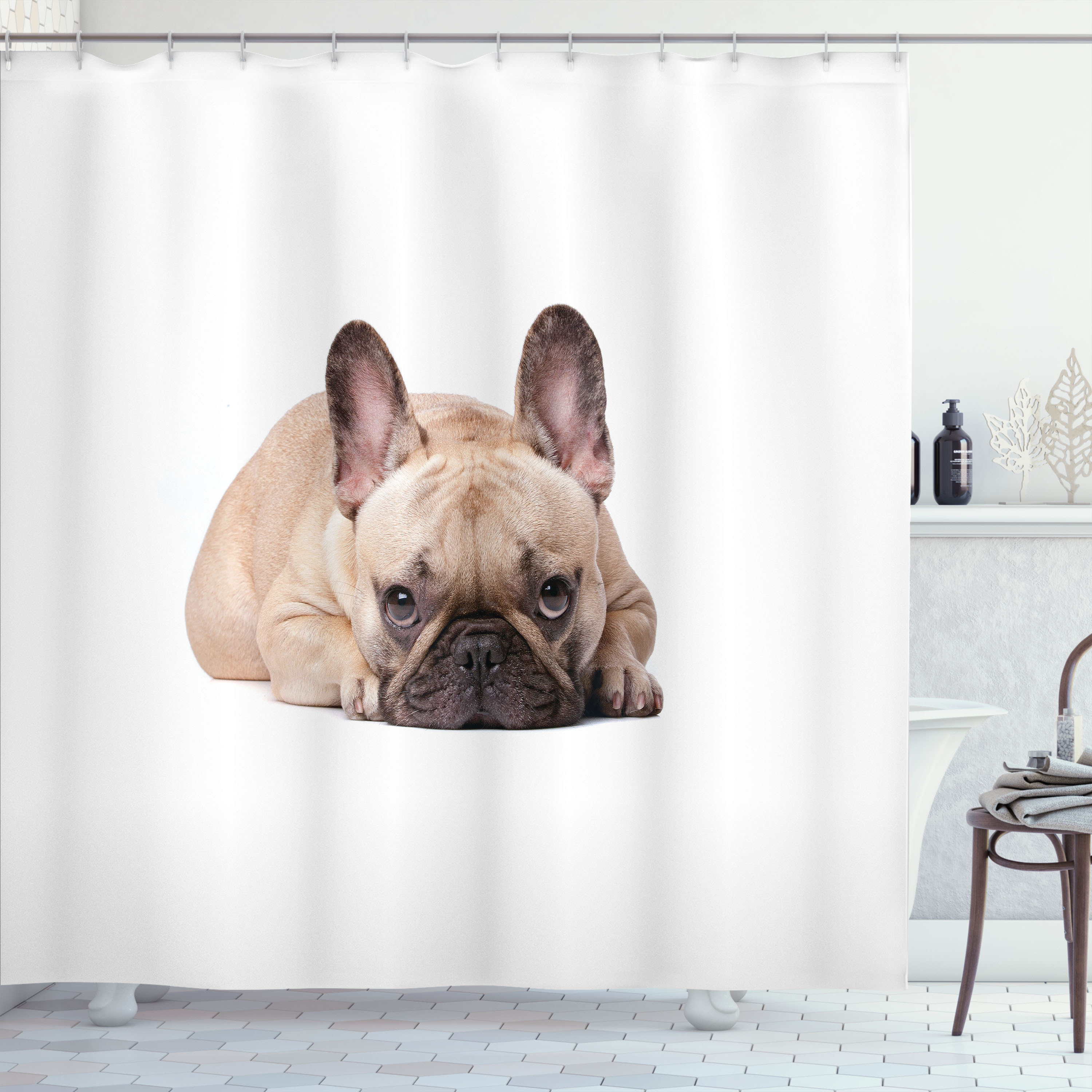 Dakota Fields Bulldog Shower Curtain Funny Pet Animal | Wayfair