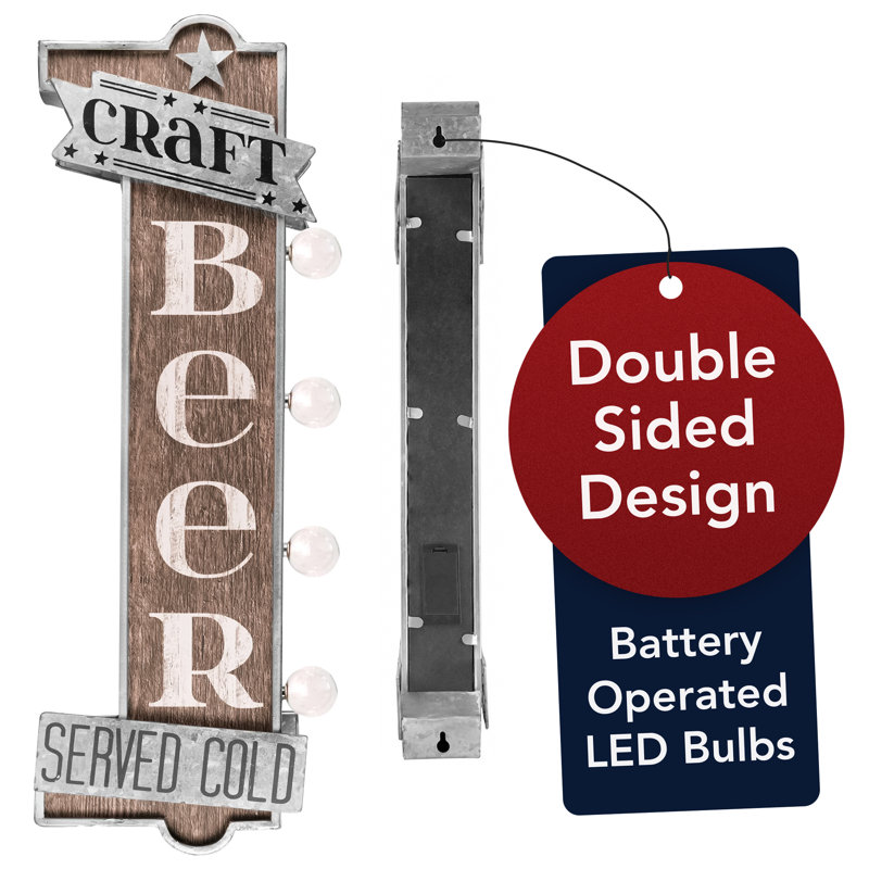 17 Stories Valmar Craft Beer LED Marquee Sign & Reviews - Wayfair Canada