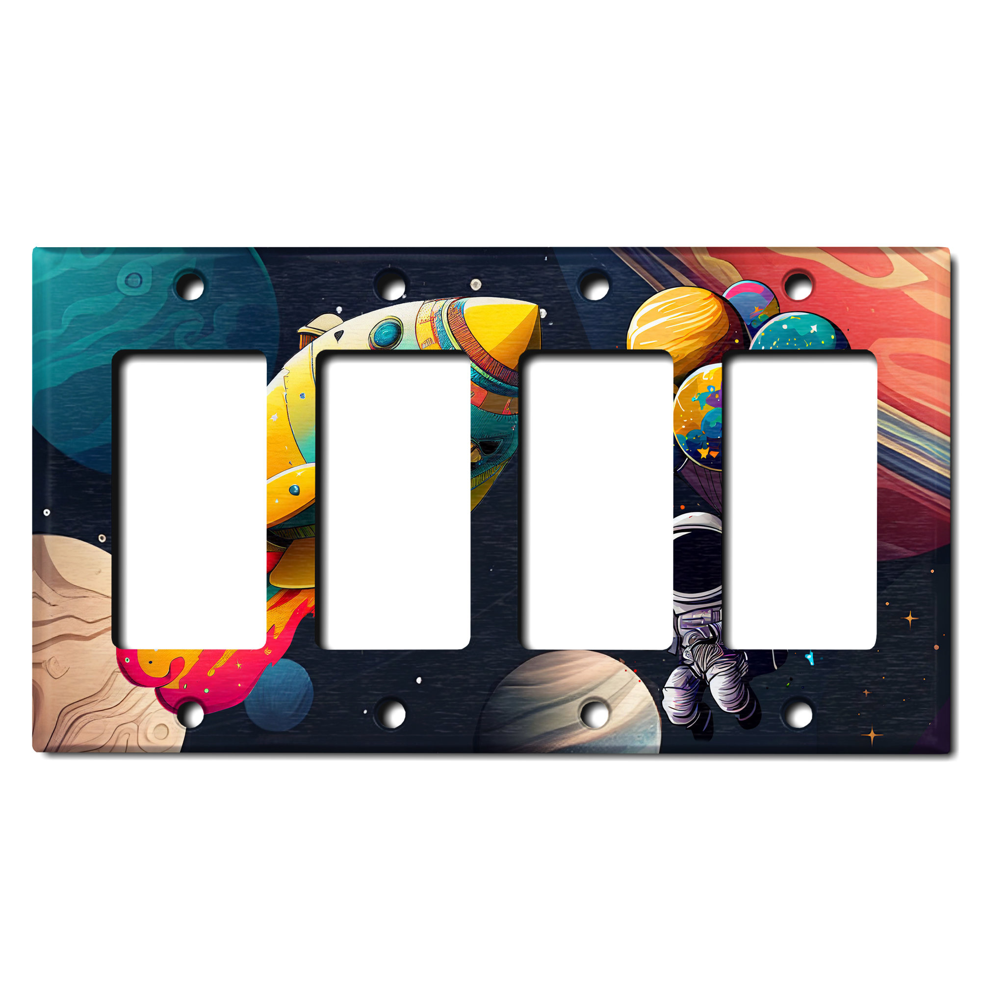 WorldAcc Metal Light Switch Plate Outlet Cover (Colourful Animated ...