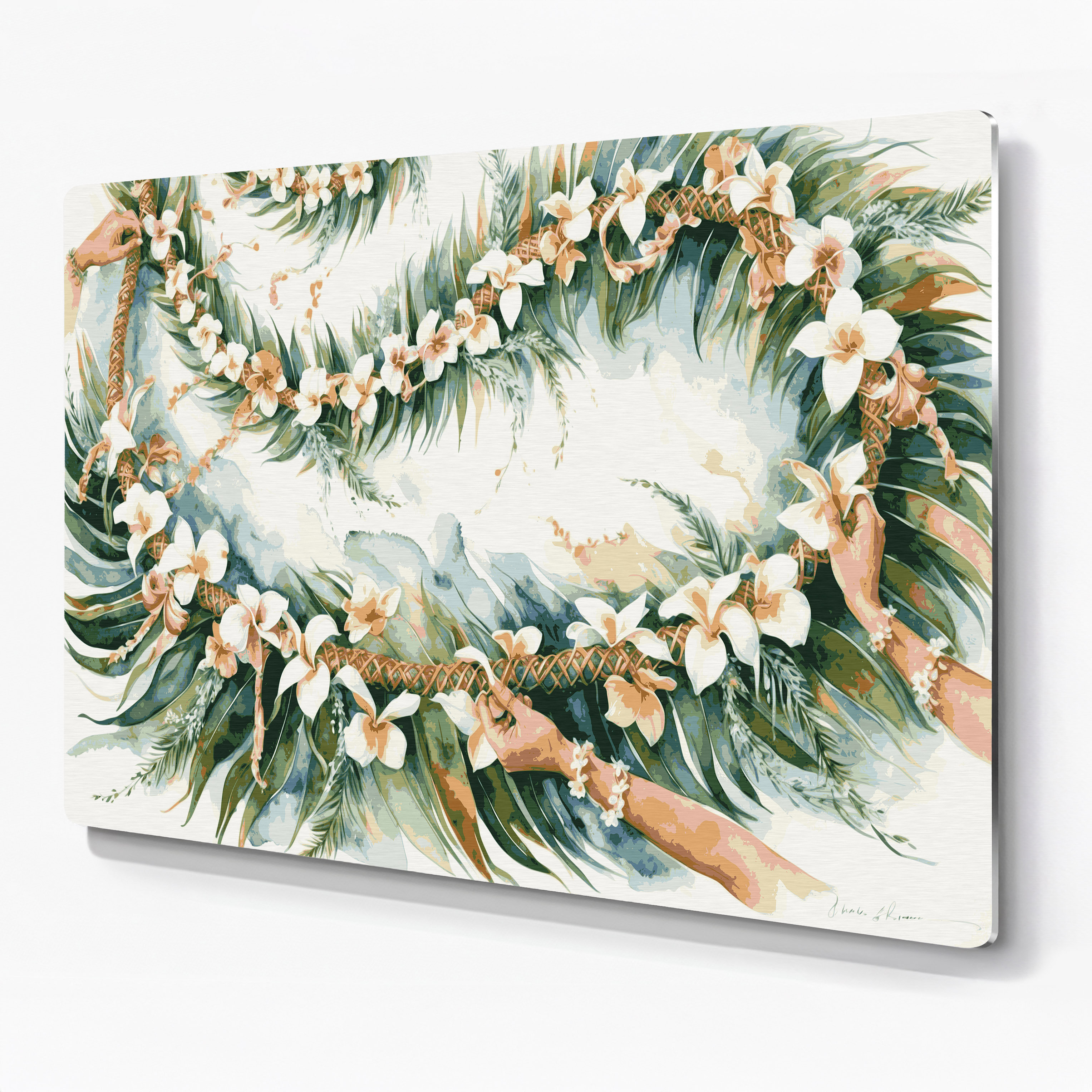 Bayou Breeze Hawaiian Lei Weaving White Metal Wall Art - Wayfair Canada
