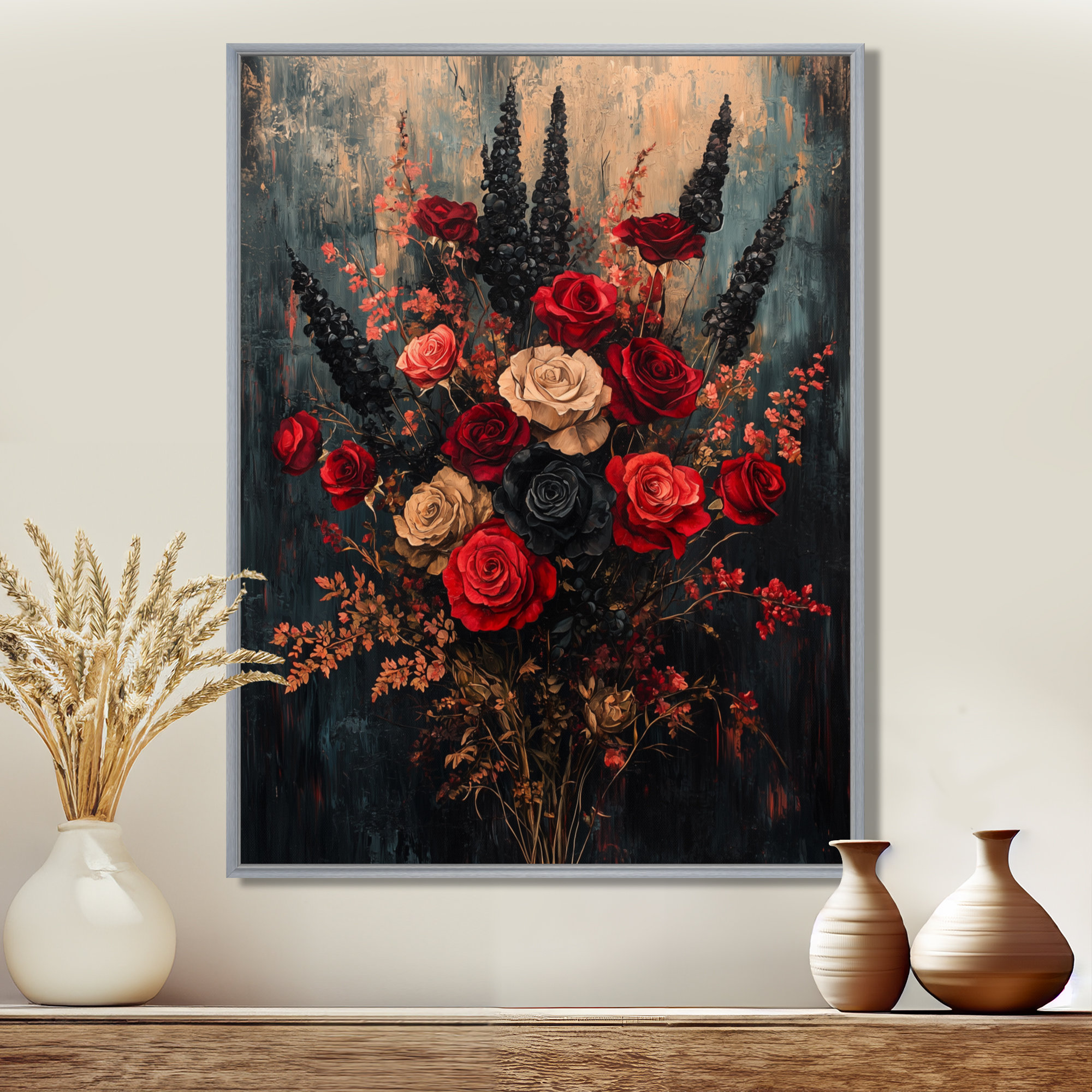 Winston Porter Snyder Abstract Dark Gothric Roses Bouquet I - Roses ...