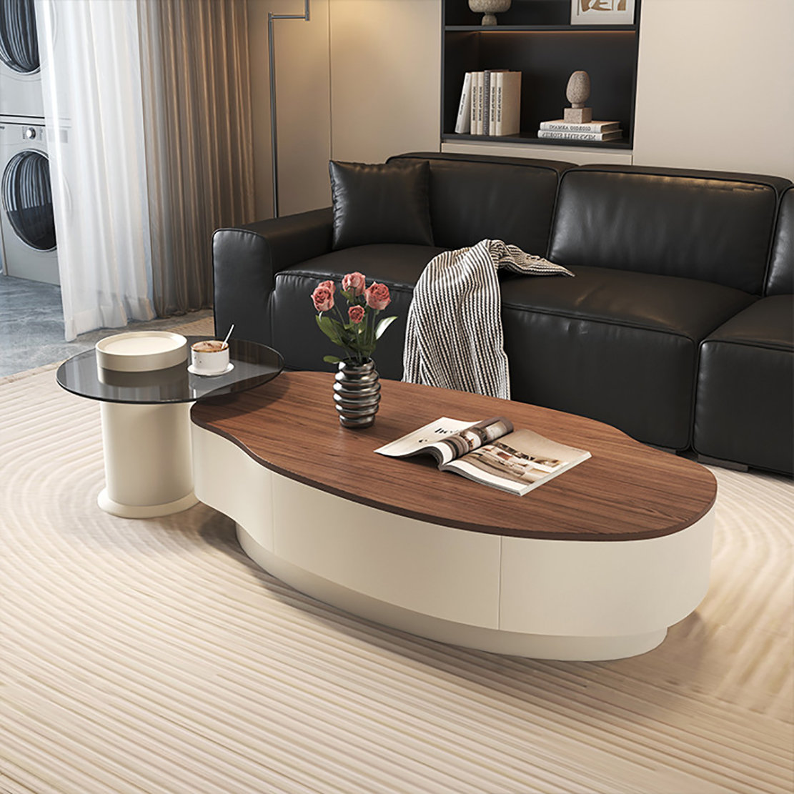 Wu's StylishVault Light luxury retro coffee table combination | Wayfair
