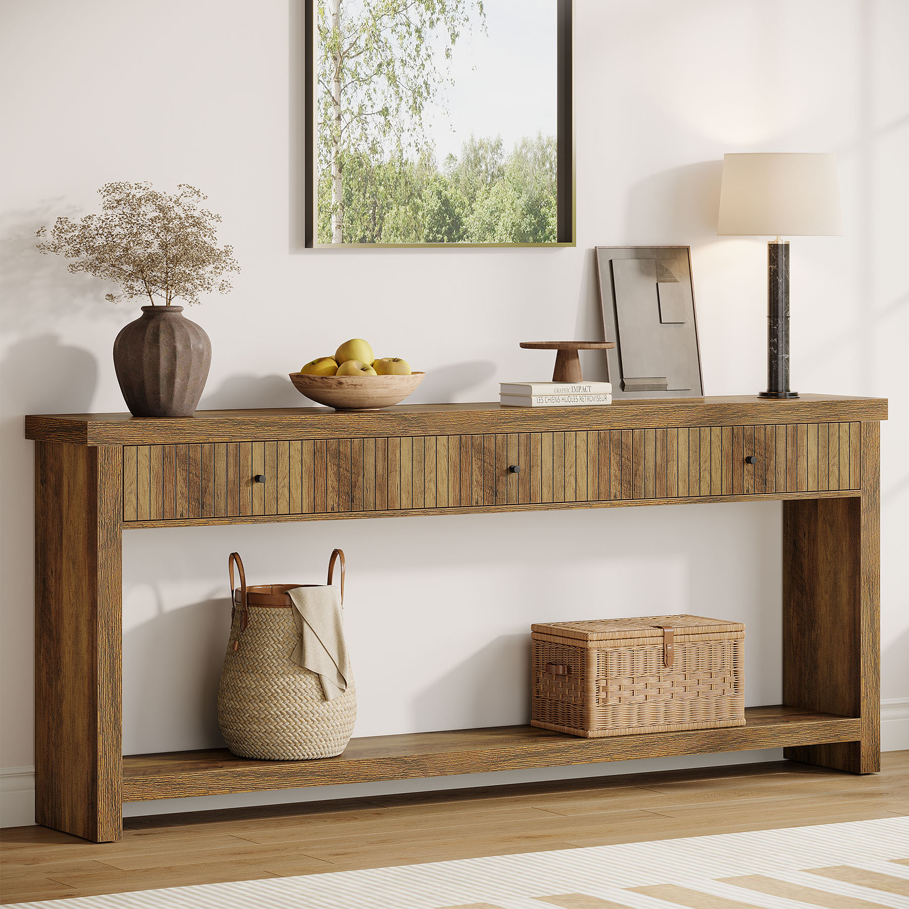 Ebern Designs Console Table with 3 Drawers | Wayfair