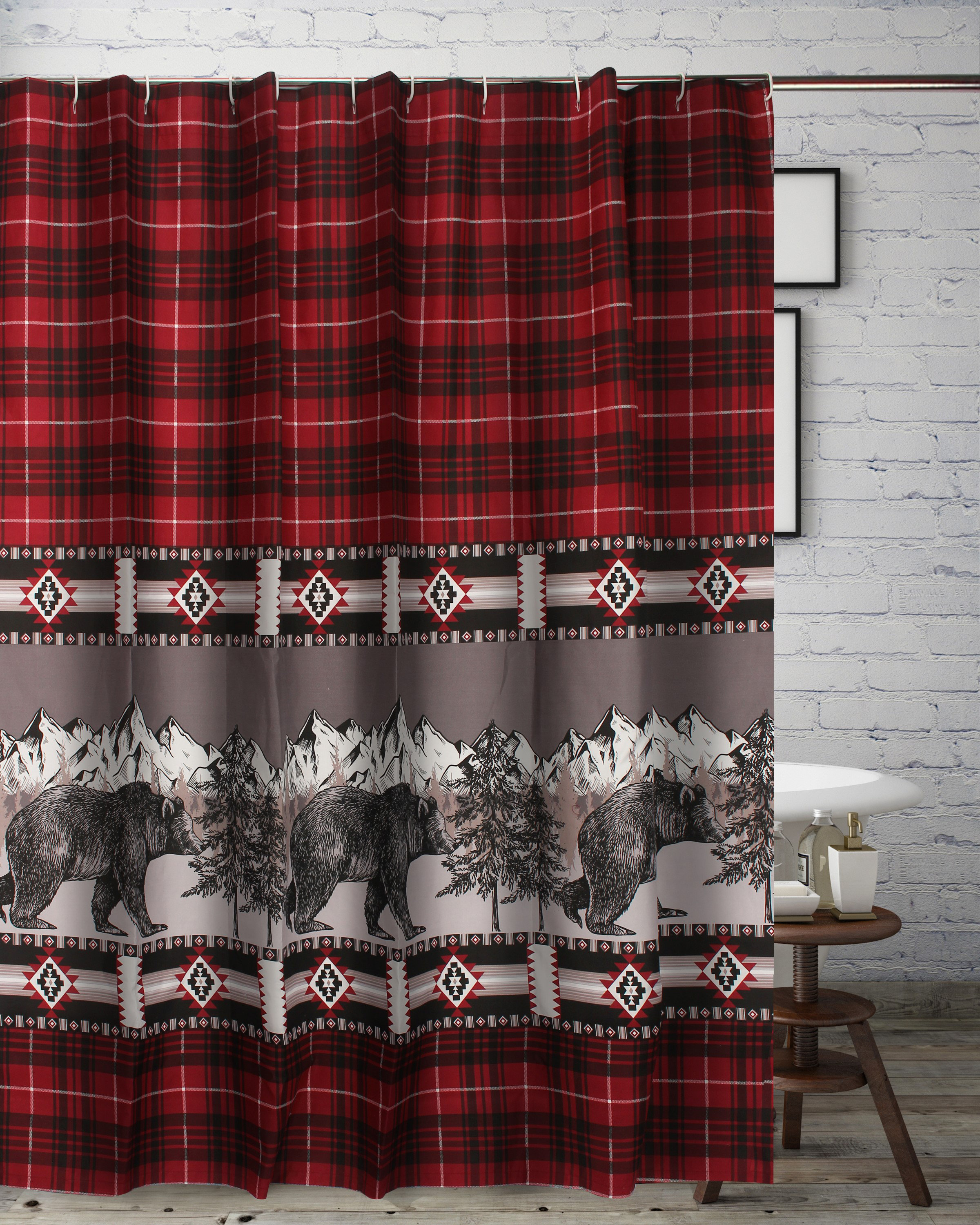 East Urban Home Janeal Plaid Single Shower Curtain | Wayfair