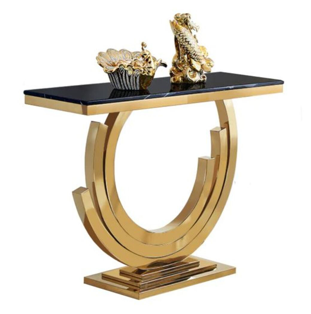 Everly Quinn Lamal Faux Marble Console Table | Wayfair