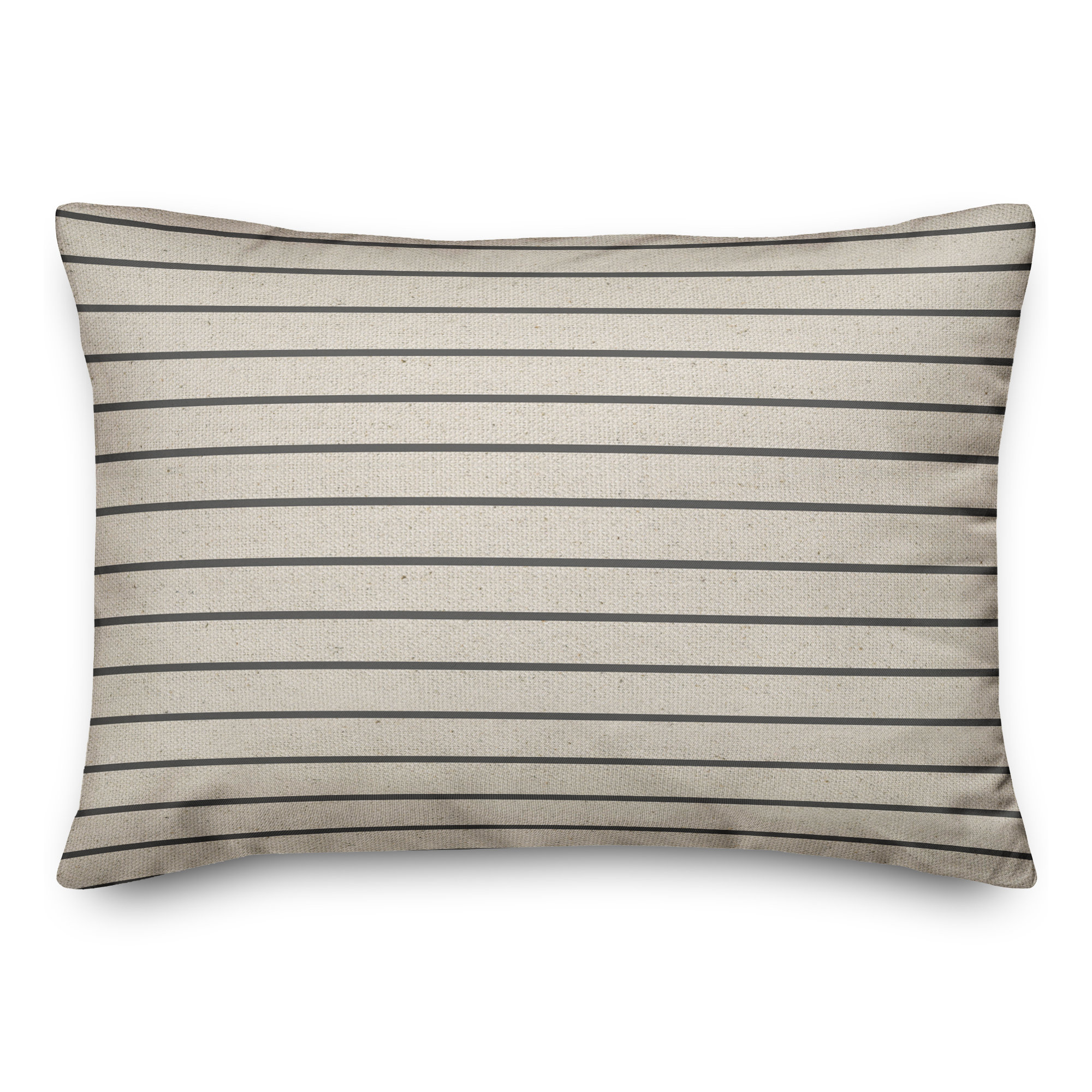 Designs Direct Creative Group Thin Gray Stripes on Linen Rectangular ...