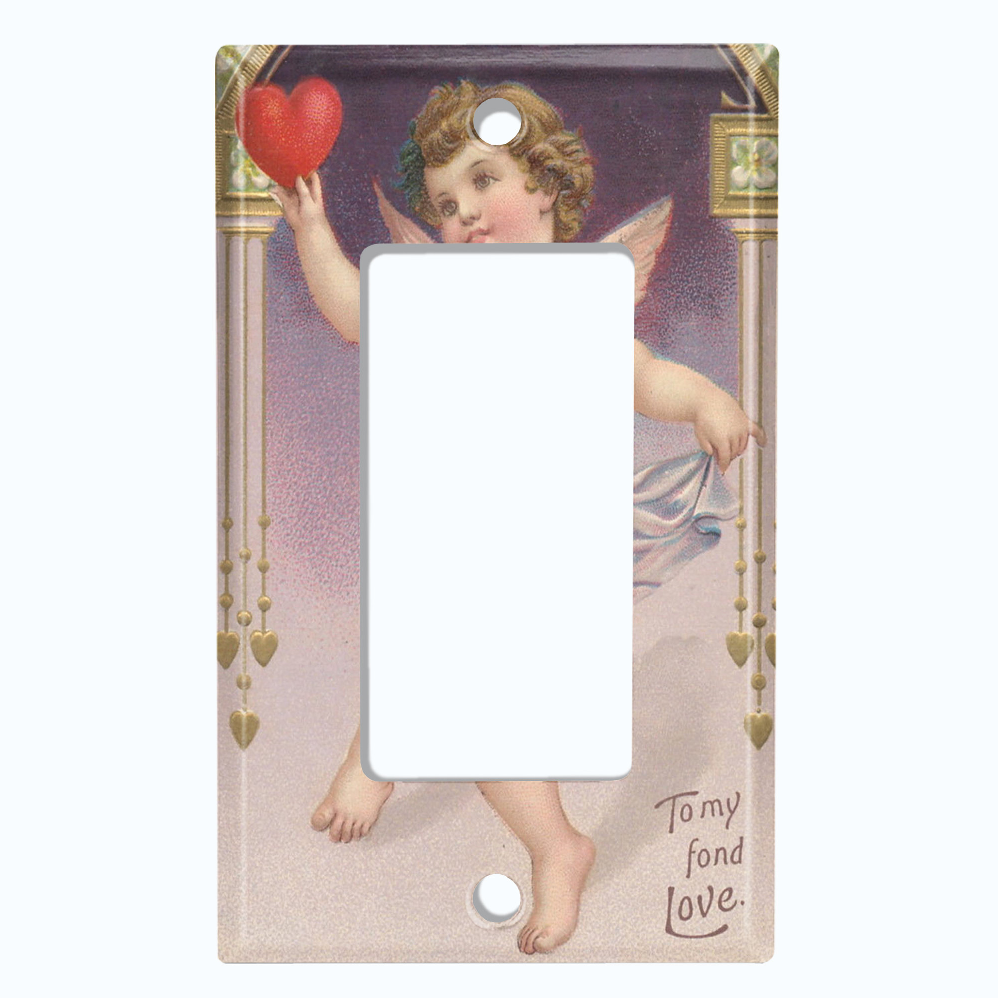 WorldAcc Valentine Angel Cupid Vintage Cherub Heart Love 1-Gang Toggle ...