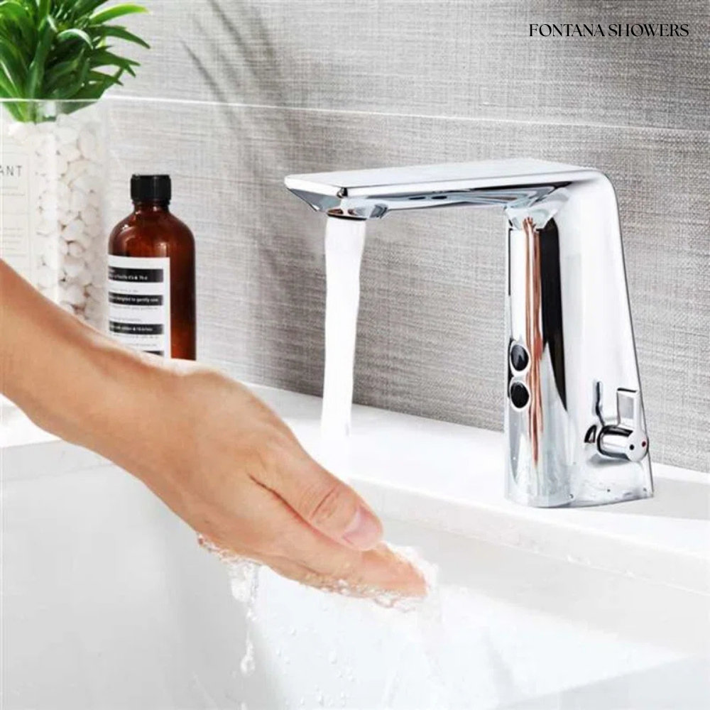 FontanaShowers Chrome Touchless Motion Sensor Faucet Commercial Hands ...