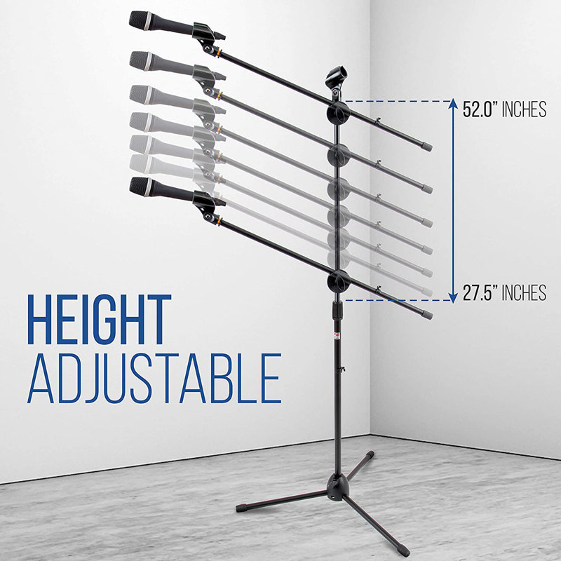 Gracie Oaks Adjustable Universal Microphone Tripod Stands Audio Rack ...