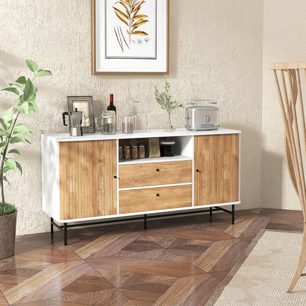 Latitude Run® Mid Century Modern Buffet Sideboard With Sliding Tambour ...