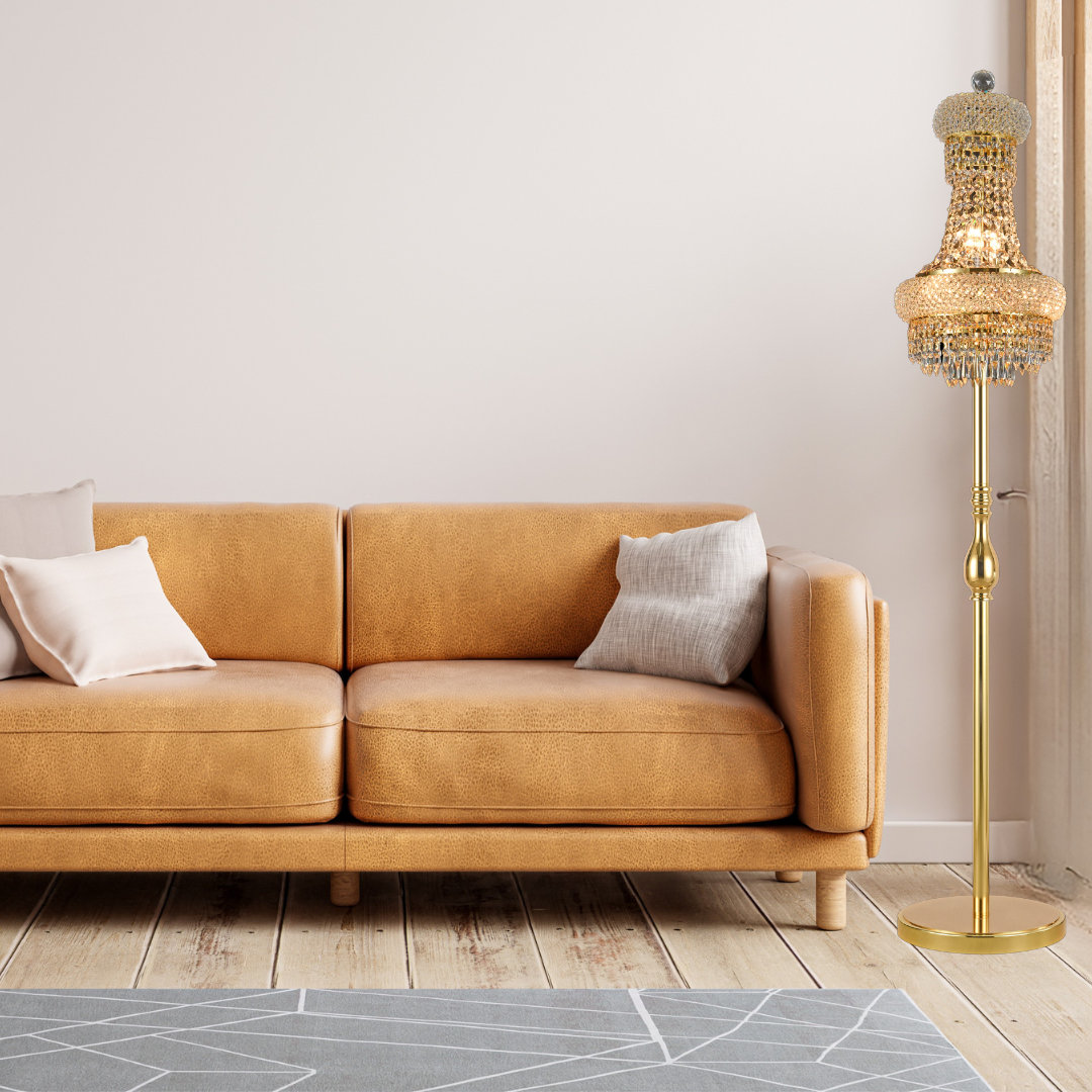 House of Hampton® Montrey 6 Lights Empire Floor Lamp With Crystal Tear ...