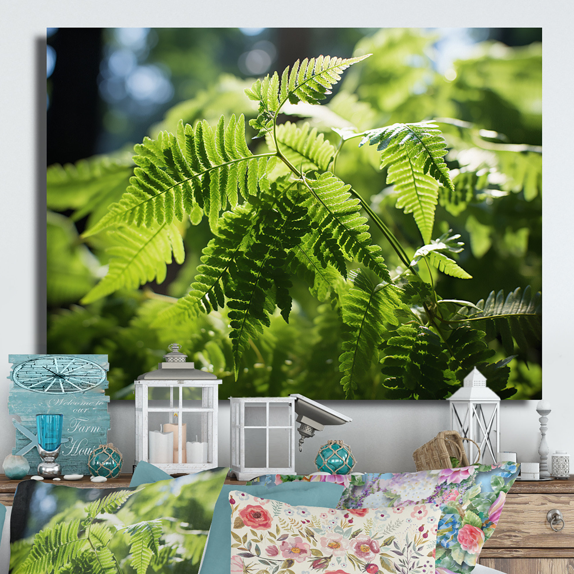 Winston Porter Ferns Plant Dappled Sunlight - Floral Metal Wall Decor ...