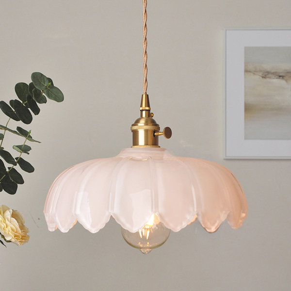 Rosdorf Park Milk White Glass Pendant Light Fixtures Medium 9.8 Inches ...