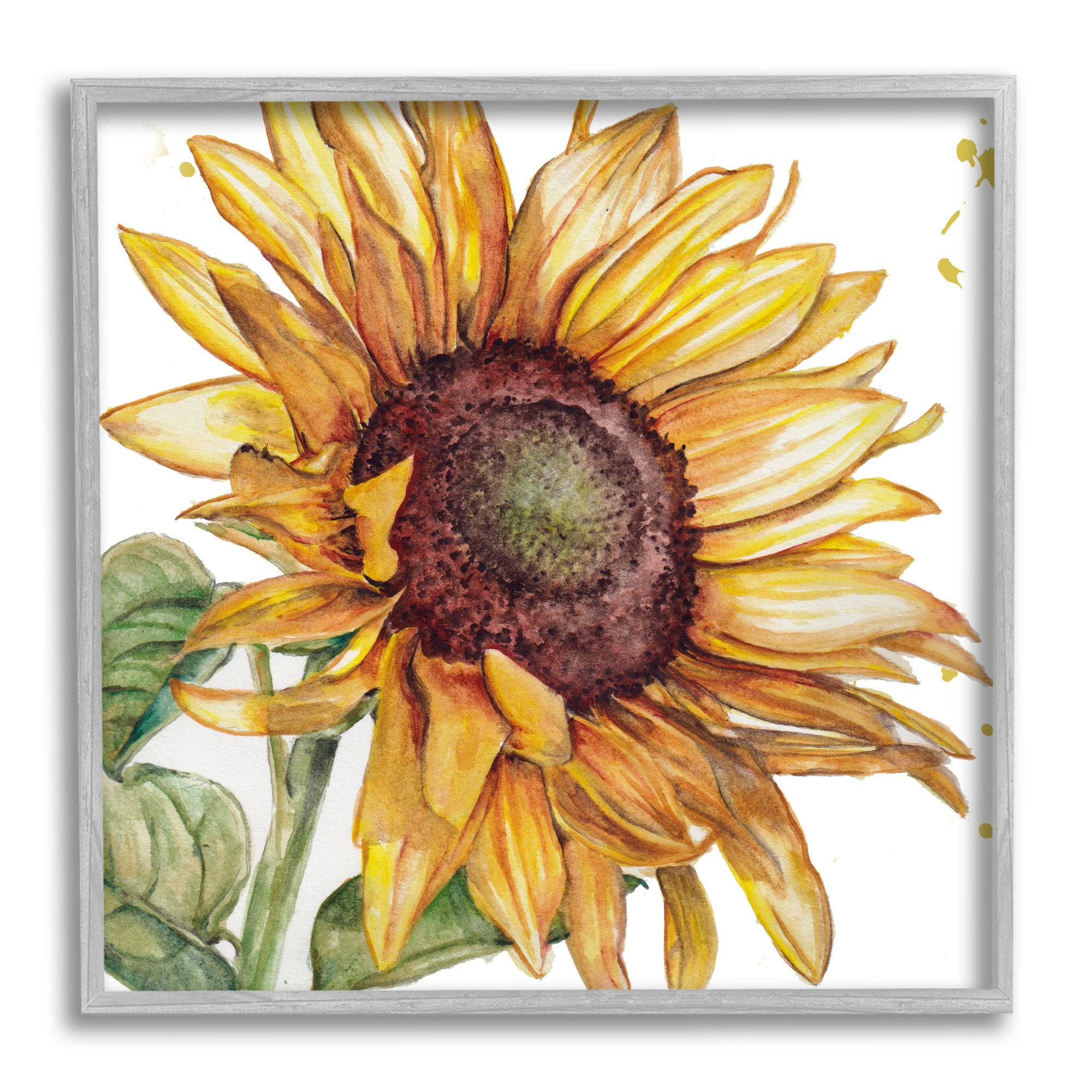 Stupell Industries Bb-100-Framed Modern Sunflower Close Up Framed On ...