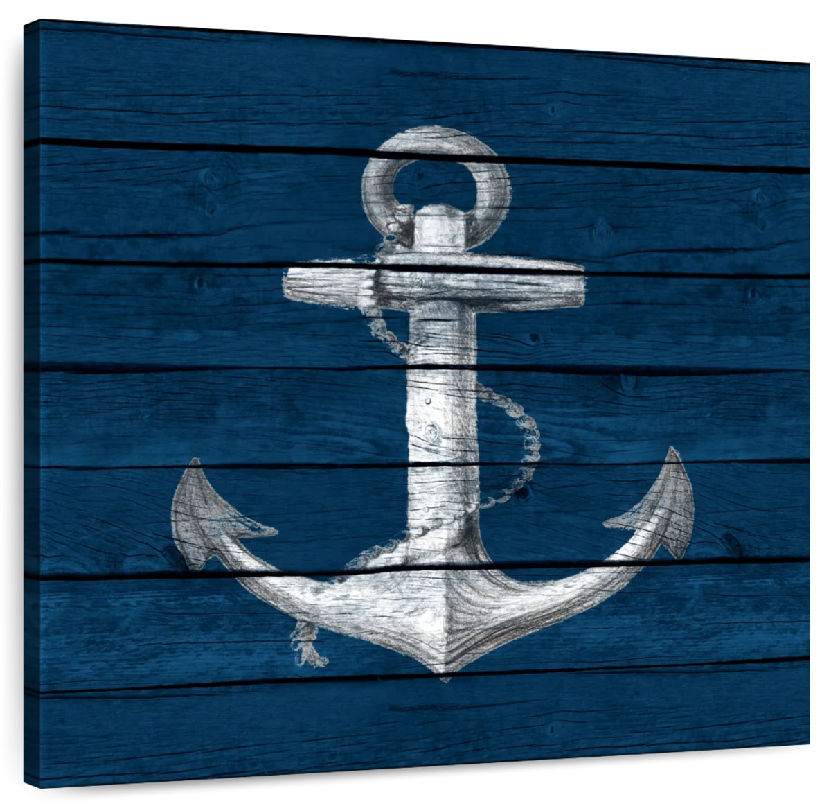 Breakwater Bay Aletra Anchor On Blue Wood | Wayfair