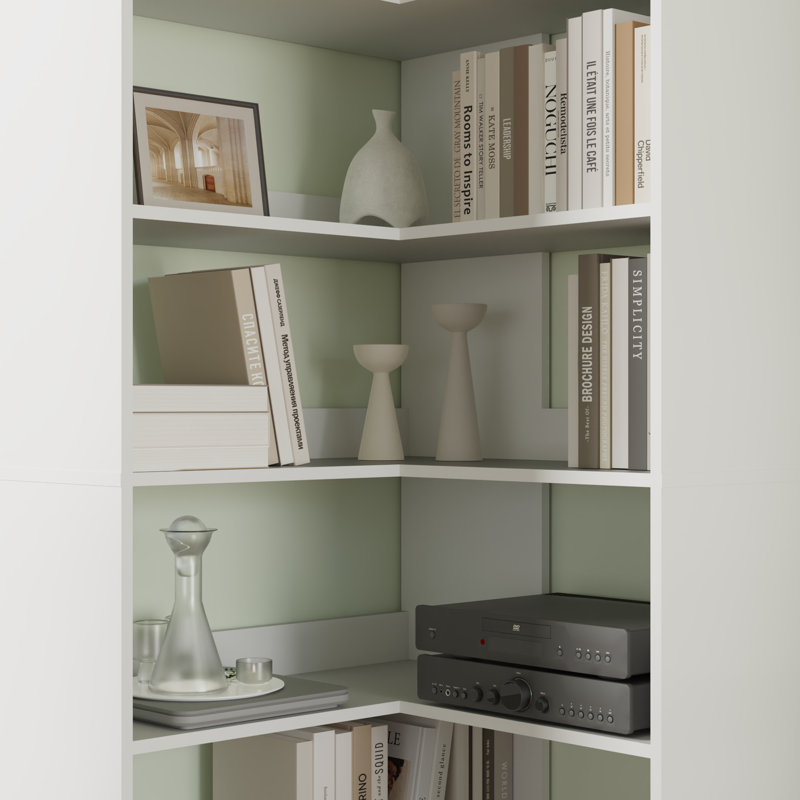 Ebern Designs 71" Tall Corner Bookshelf, 6 Tier L-Shape Corner Shelf ...