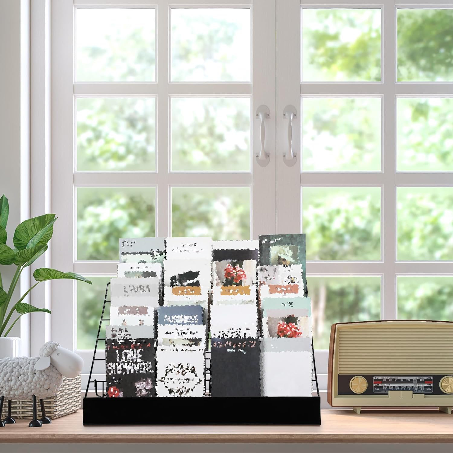 Rebrilliant 6 Tier Wire Countertop Rack Black Comic Book Holders Wide ...