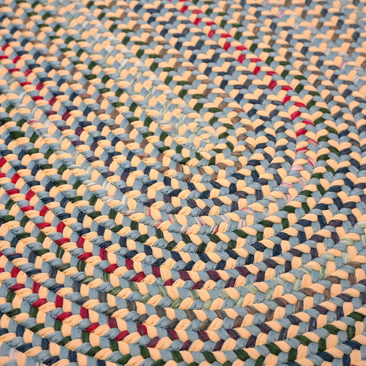 August Grove® Ashland Teal Multi Braid Traditional Farmhouse Area Rug ...