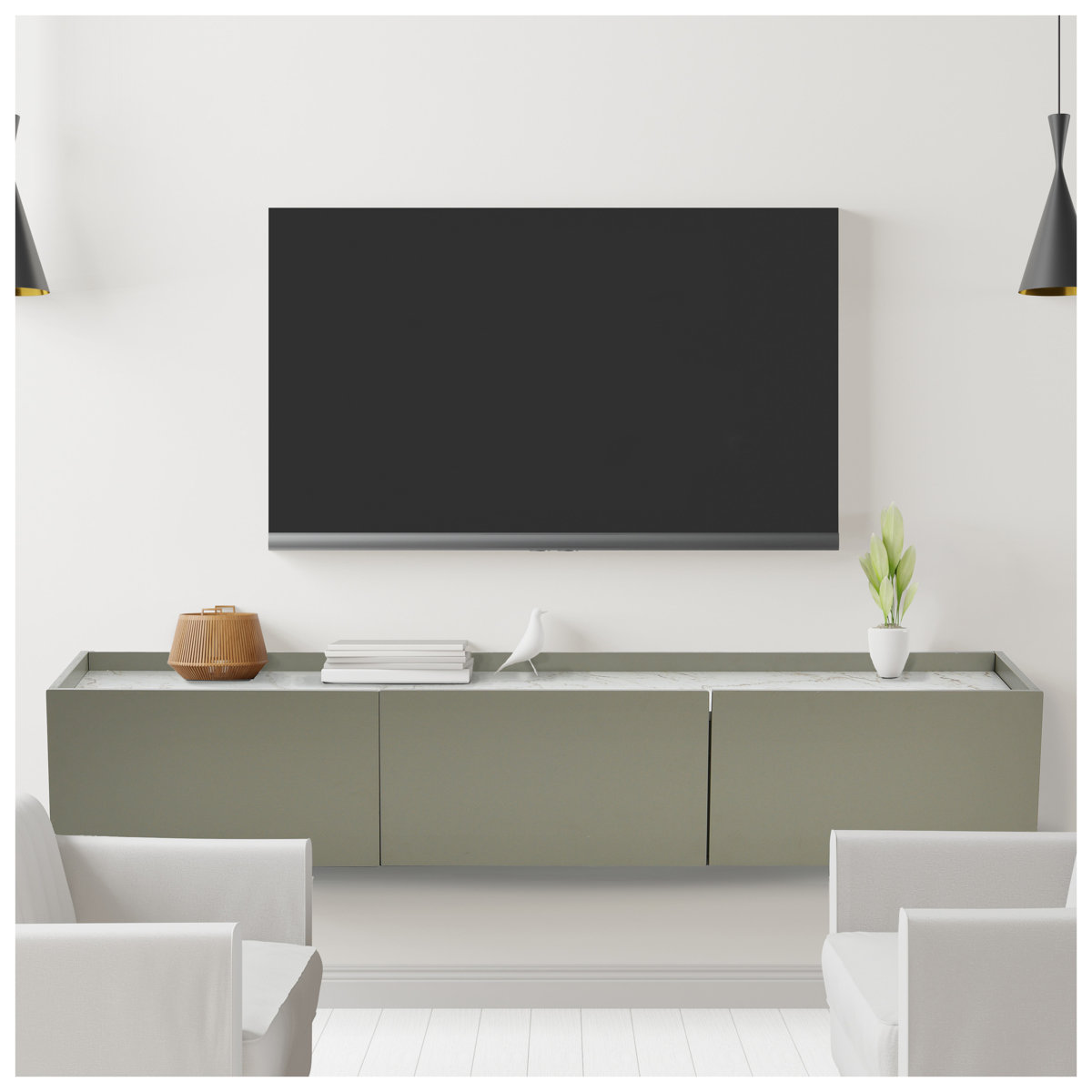 Latitude Run® Macaleb Floating TV Stand for TVs up to 70" & Reviews ...