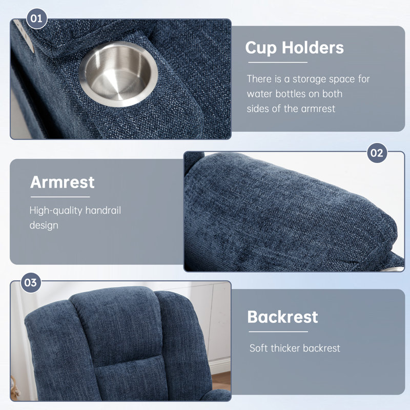 Latitude Run® Power Lift Recliners With Massage Heat Infinite Position ...