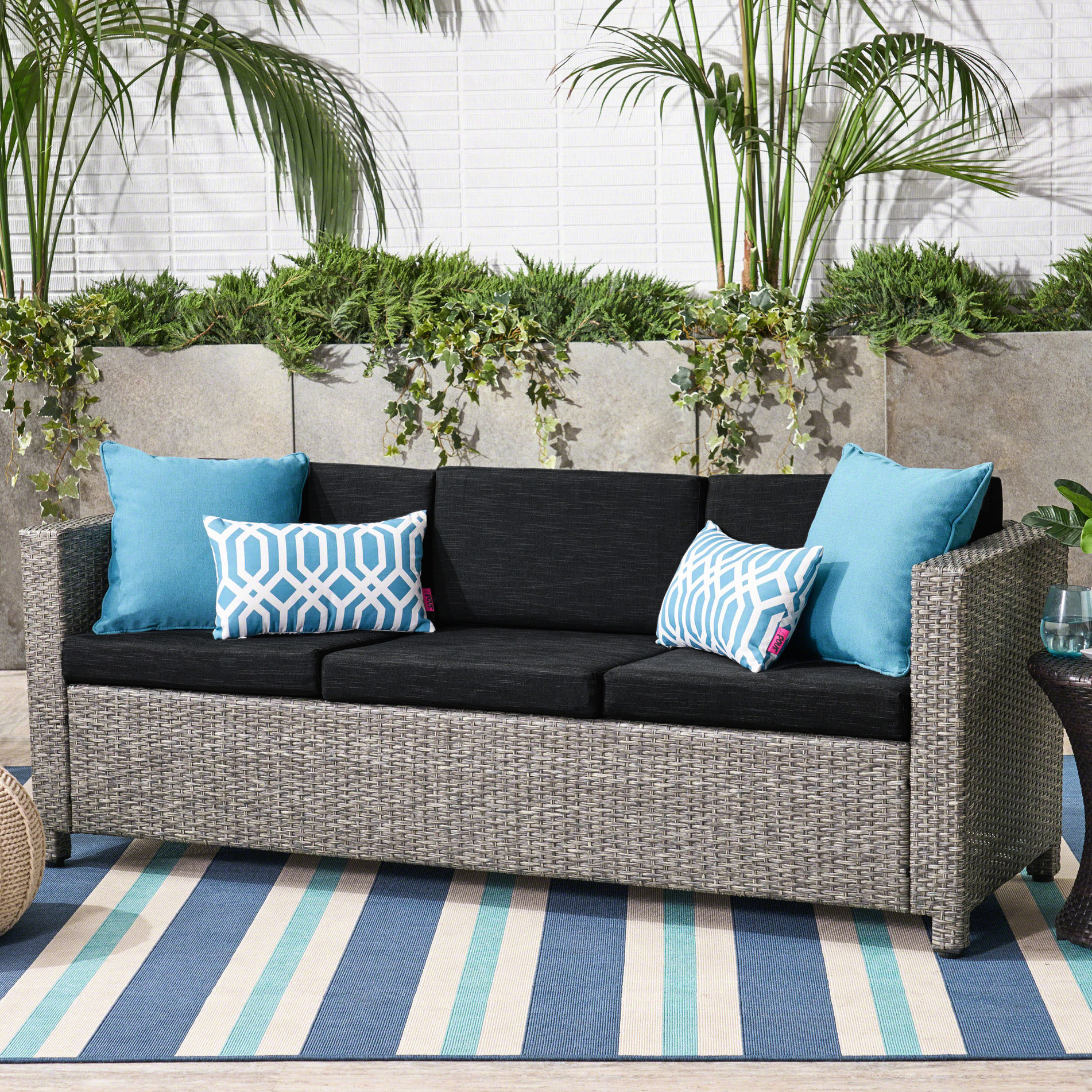Latitude Run® 3 Seater Balcony With Sunshade And Cup Holders - Enjoy ...