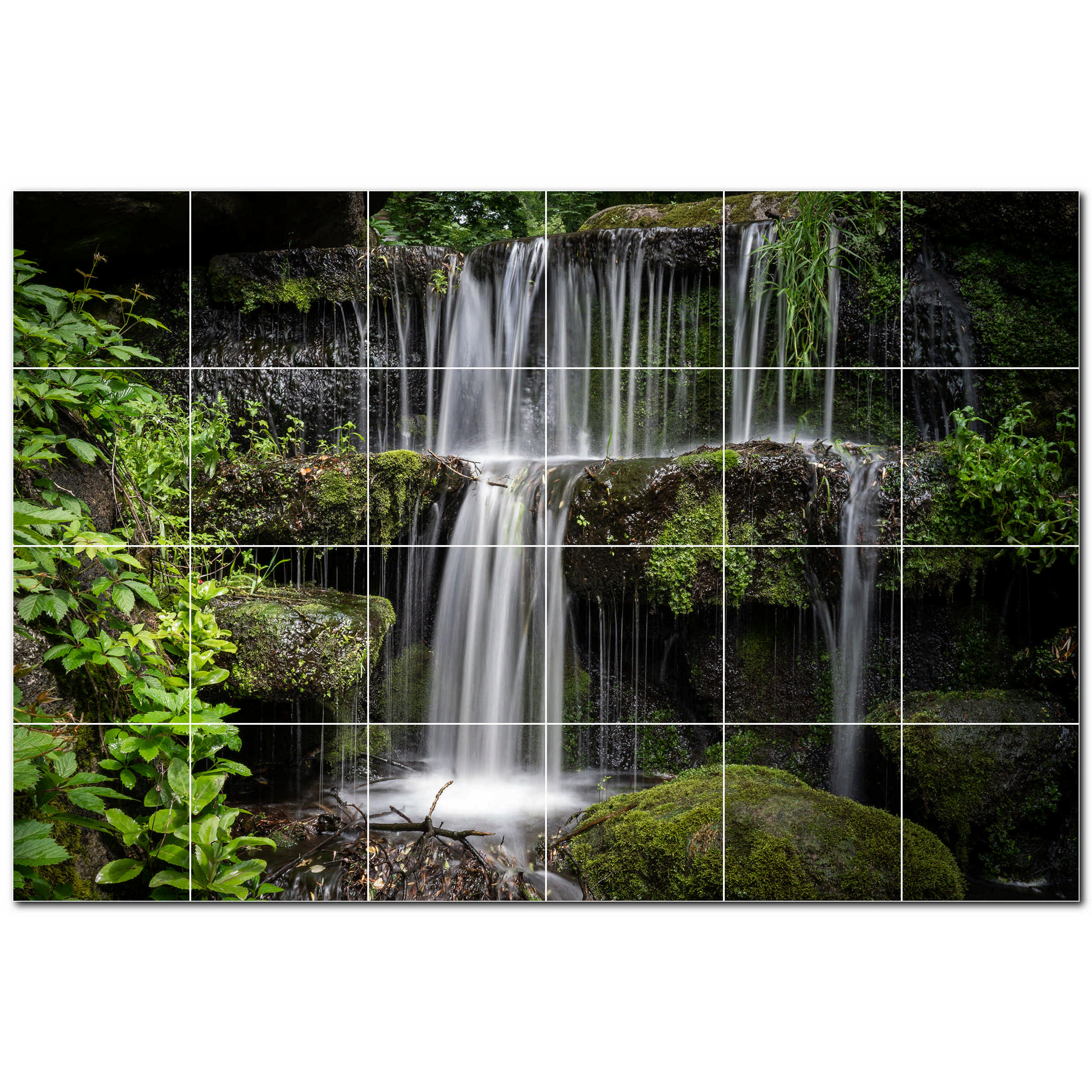 Picture-Tiles.com 36" x 24" Ceramic Waterfalls Photo Decorative Mural ...