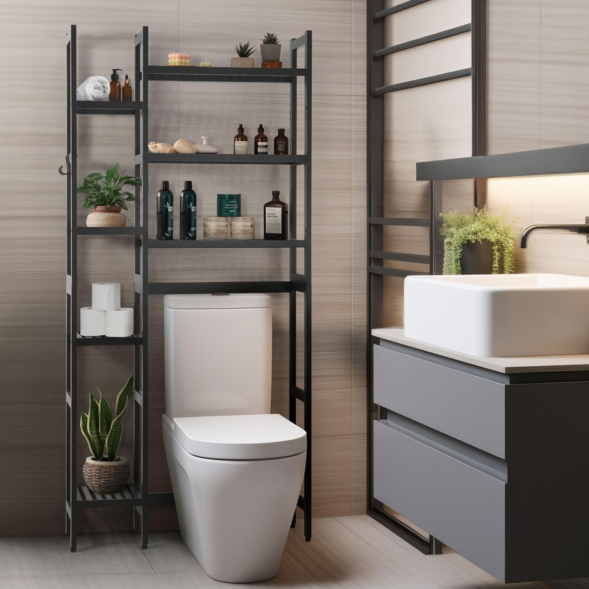 Rebrilliant Niceta Bamboo Freestanding Over The Toilet Storage | Wayfair