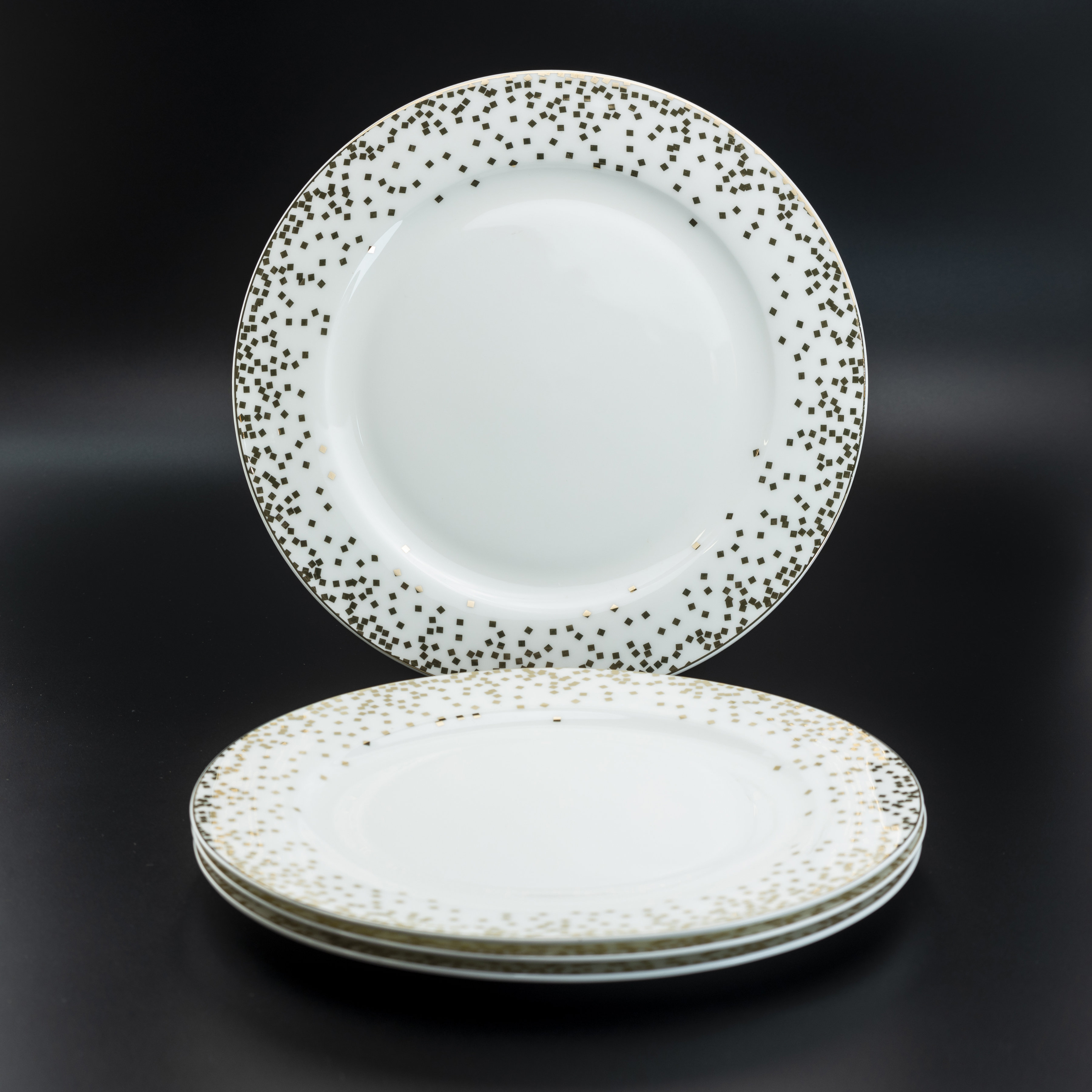 Grace's Tea Ware Confetti Bone China Dinner Plate 11-Inch, Set Of 4 ...