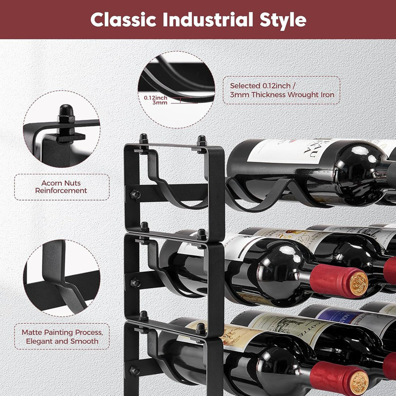Prep & Savour Stackable Wine Rack Countertop, Sturdy Bottle Holder ...