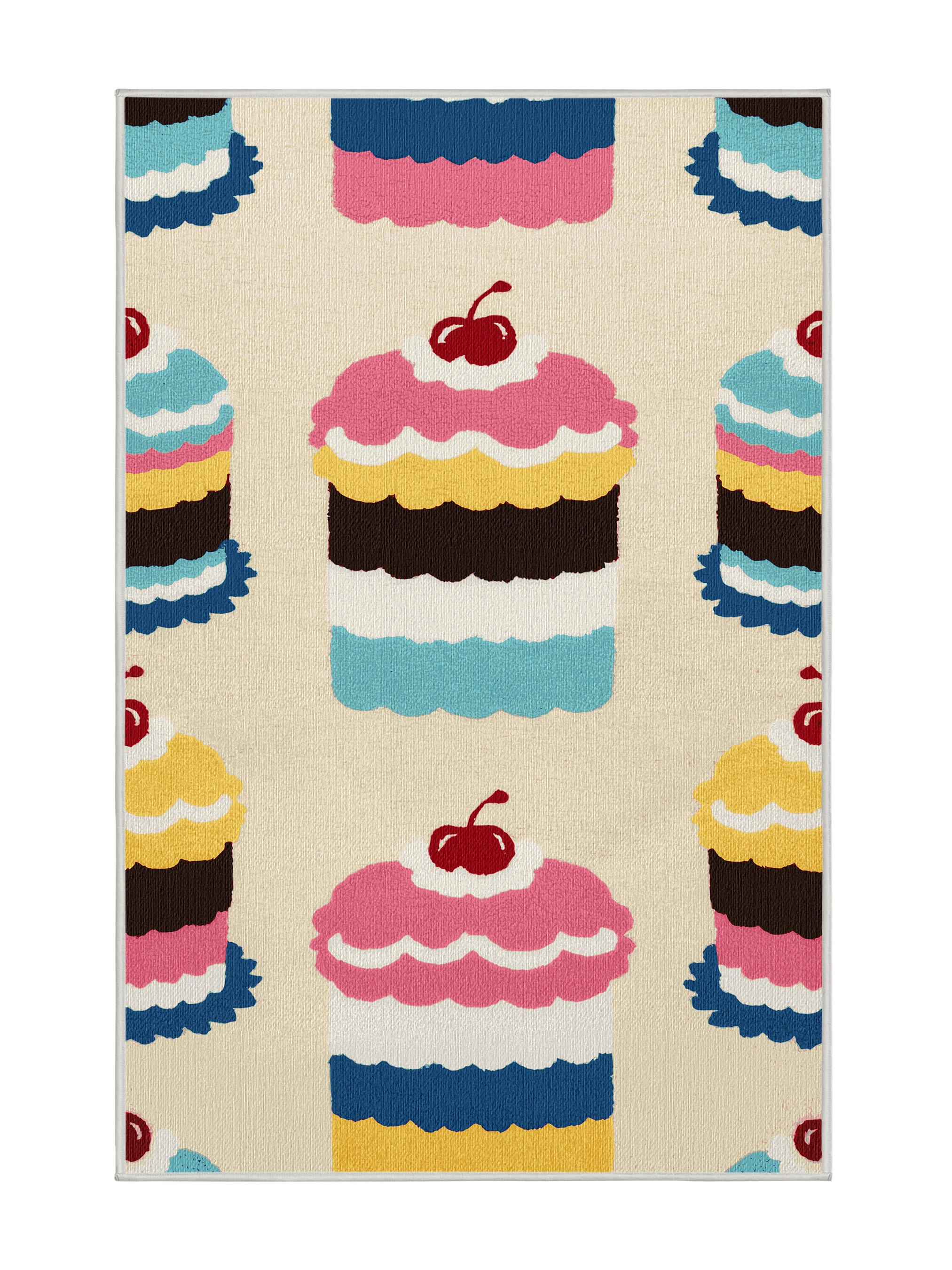 One Allium Way® Washable Ice cream cake Desserts Area Rug | Wayfair
