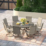 VIVIJASON 8 - Person Oval Outdoor Dining Set & Reviews - Wayfair Canada