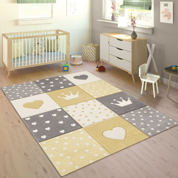 Isabelle & Max Collis Yellow/Cream/Grey Rug | Wayfair.co.uk