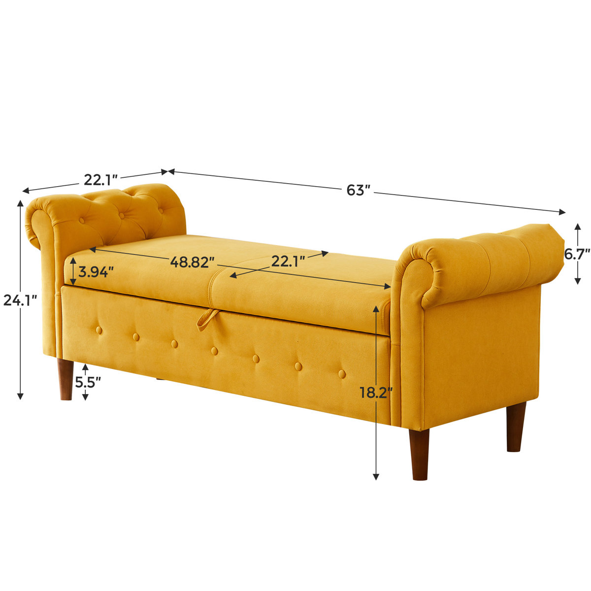 Red Barrel Studio® Seprina 63" 100% Velvet/Teddy Upholstered Storage ...