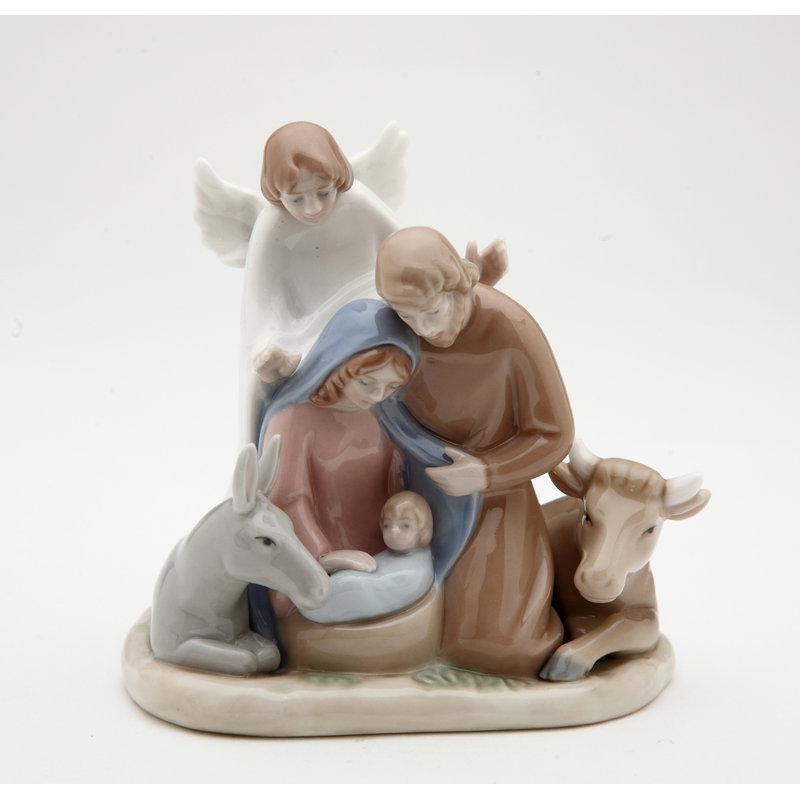 The Holiday Aisle® Mini Angel with Holy Family Figurine & Reviews | Wayfair