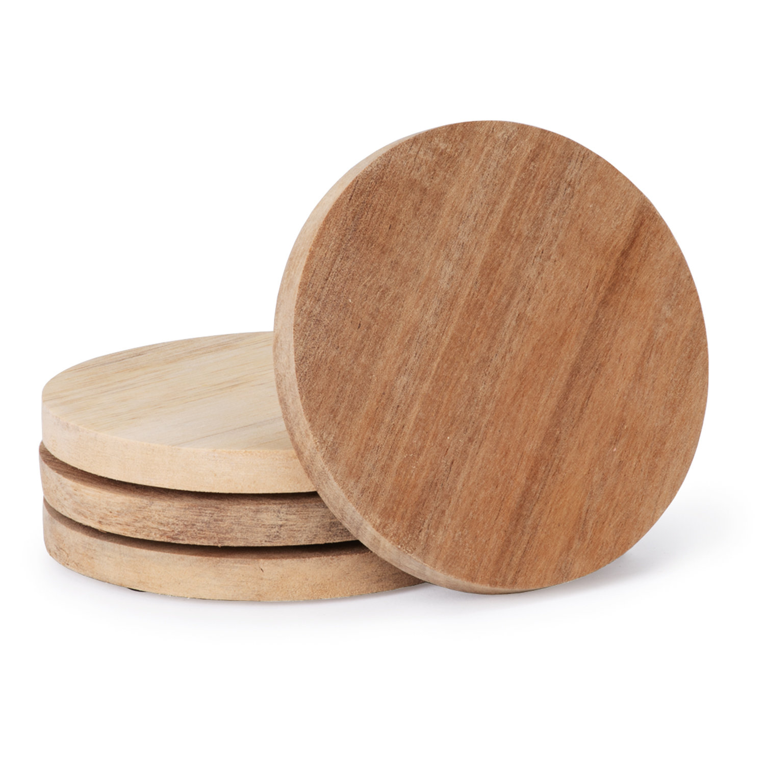 Millwood Pines Thirstystone 4 Pack Round Acacia Wood Coasters 4" Round ...