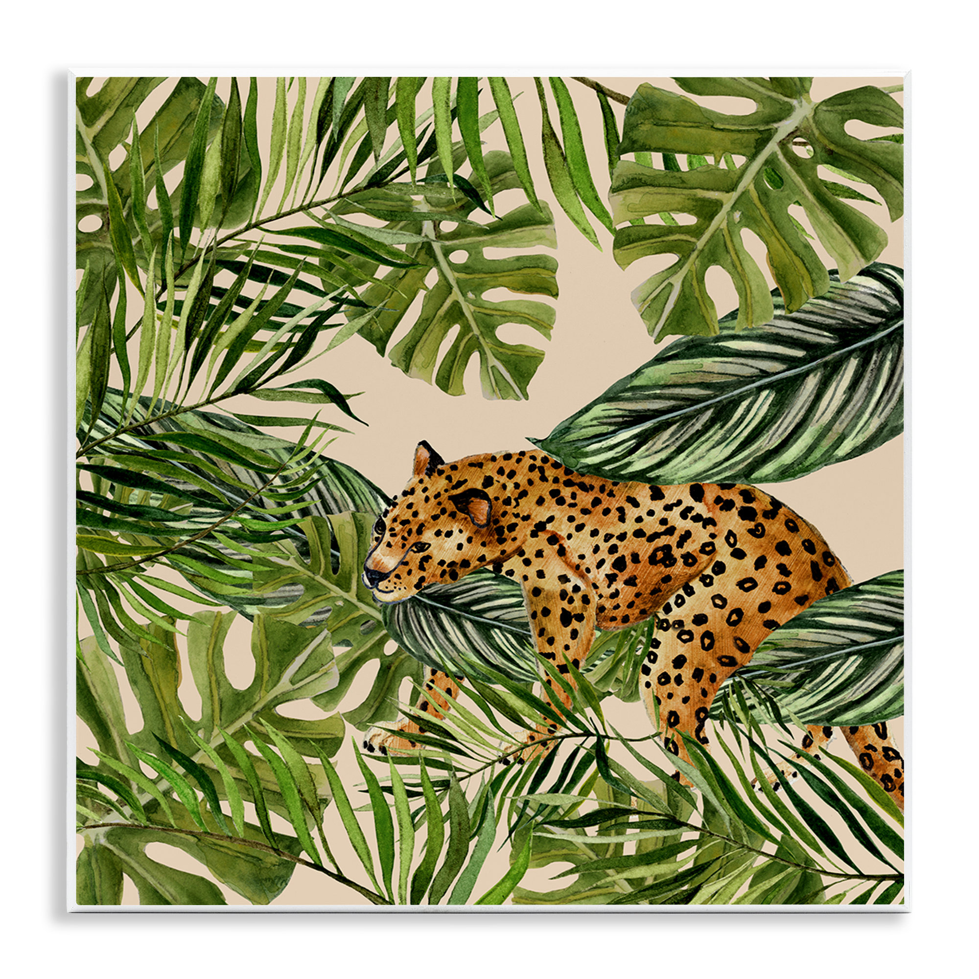Dakota Fields Botanical Leopard on Branch Wall Plaque Art by Janet Tava ...