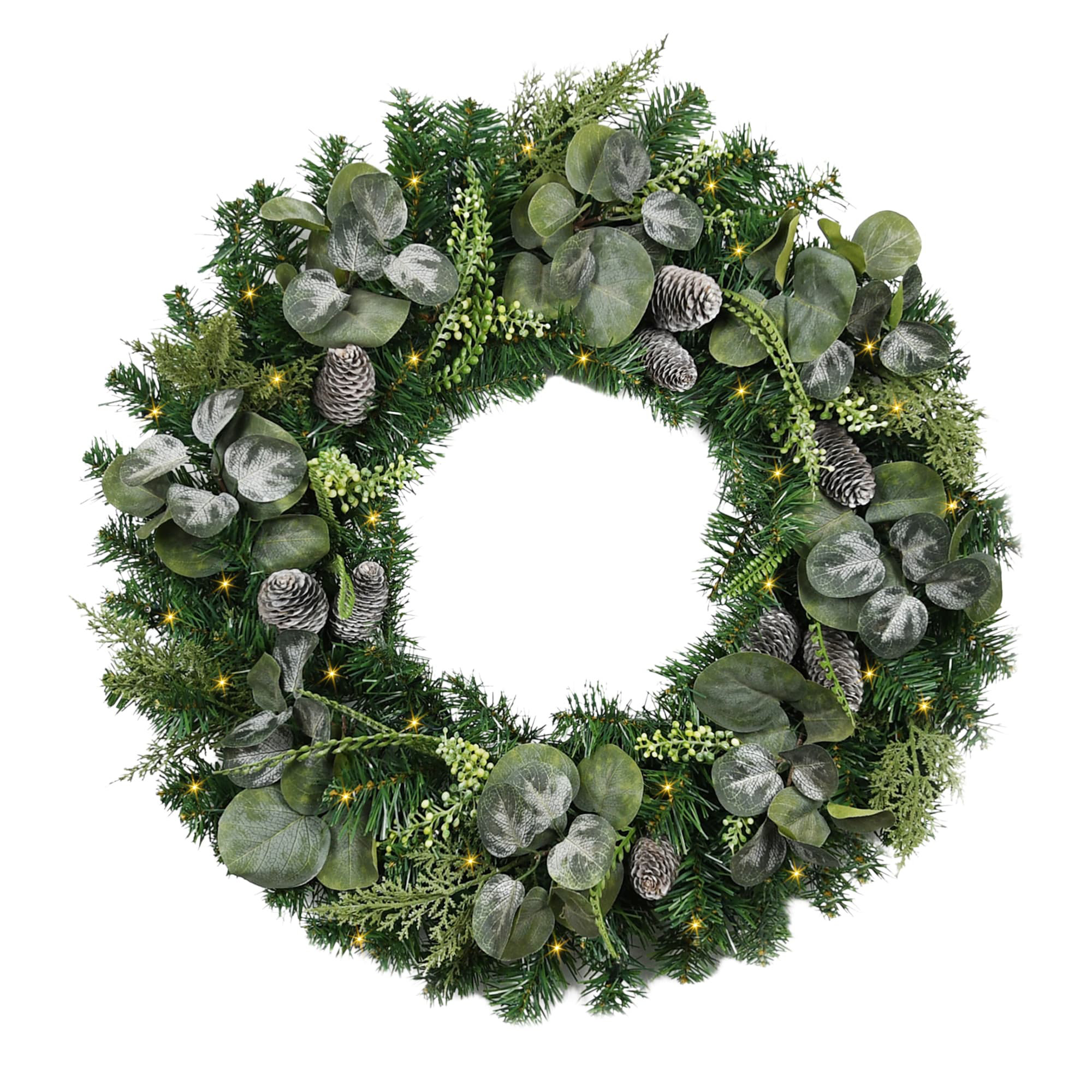 The Holiday Aisle® 30" Lighted PVC Wreath | Wayfair