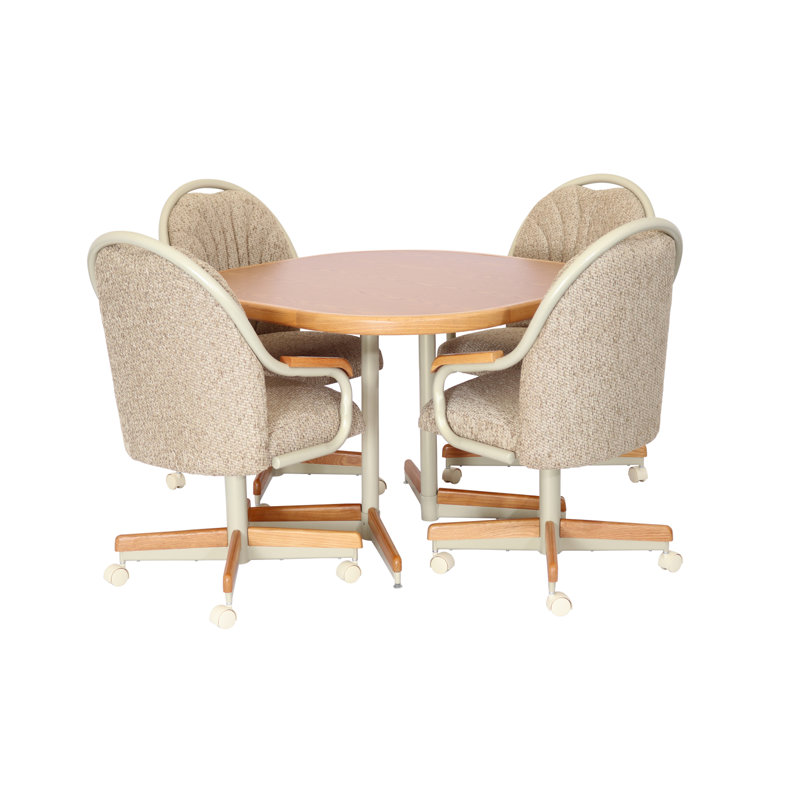 CasterChairCompany 5-Piece Double-Pedestal Caster Dining Set | Wayfair