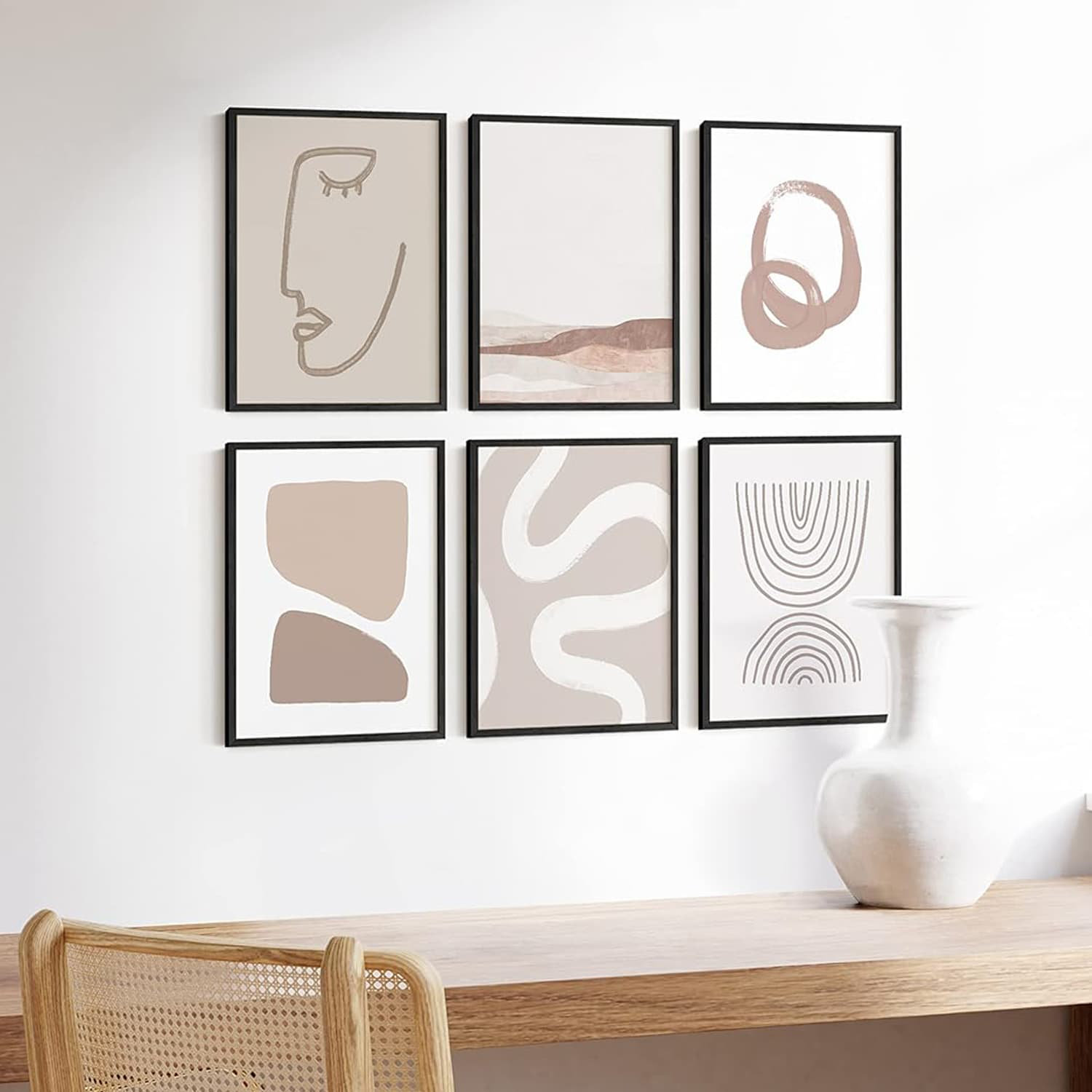 George Oliver Room aesthetic poster set of 6, abstract wall art print ...