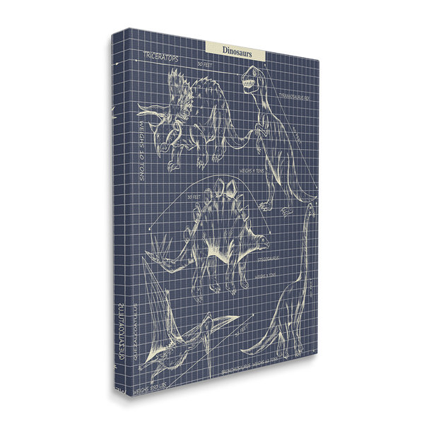 Trinx " Vintage Dinosaur Blueprints Dino Fact Graph " by Sangita ...