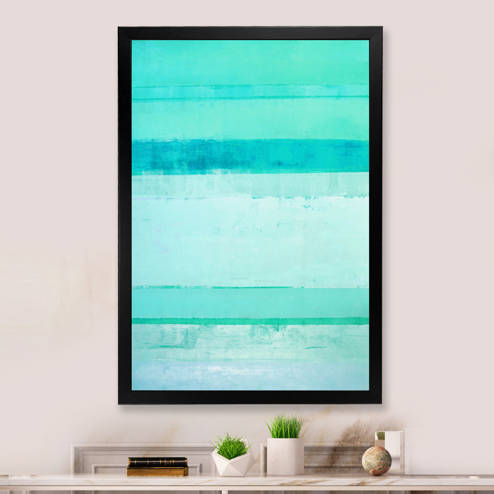 Wrought Studio™ Colorfields in Shades of Turquoise II - Painting on ...