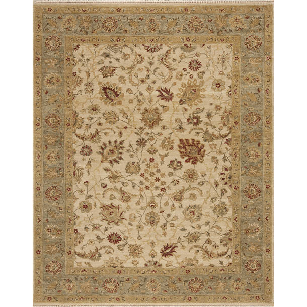 Samad Rugs Sovereign Oriental Hand-Knotted Wool Cream/Camel Area Rug ...